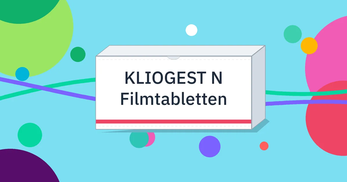 Symbolbild: Packung mit der Aufschrift KLIOGEST N Filmtabletten (PZN 09423386) – Verfügbarkeit und Bezug in Apotheken in Frankfurt am Main