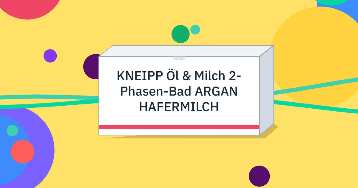 Symbolbild: Packung mit der Aufschrift KNEIPP Öl & Milch 2-Phasen-Bad ARGAN HAFERMILCH (PZN 18806382) – Verfügbarkeit und Bezug in Apotheken in Frankfurt am Main