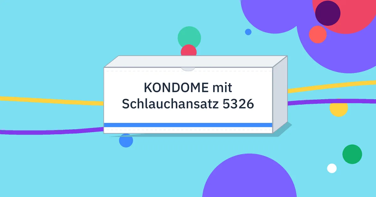 Symbolbild: Packung mit der Aufschrift KONDOME mit Schlauchansatz 5326 (PZN 00586402) – Verfügbarkeit und Bezug in Apotheken in Frankfurt am Main