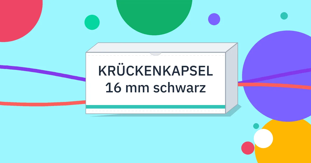 Symbolbild: Packung mit der Aufschrift KRÜCKENKAPSEL 16 mm schwarz (PZN 14210149) – Verfügbarkeit und Bezug in Apotheken in Frankfurt am Main