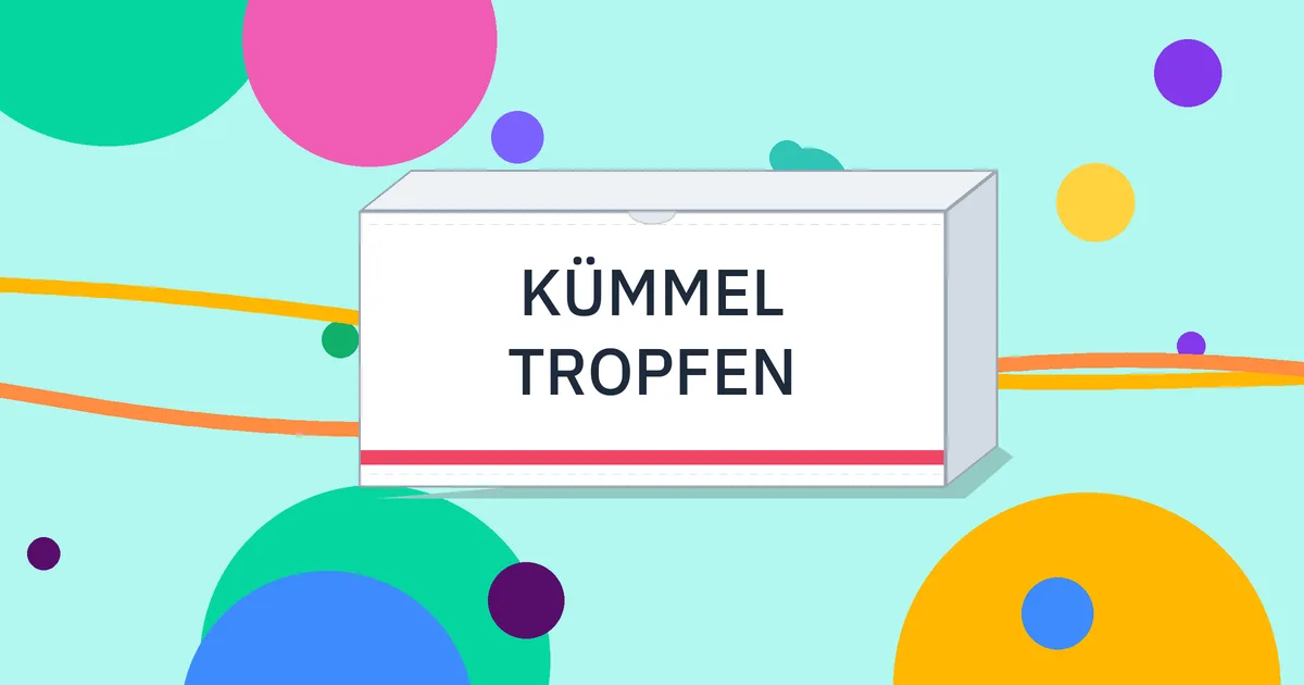 Symbolbild: Packung mit der Aufschrift KÜMMEL TROPFEN (PZN 11052514) – Verfügbarkeit und Bezug in Apotheken in Frankfurt am Main