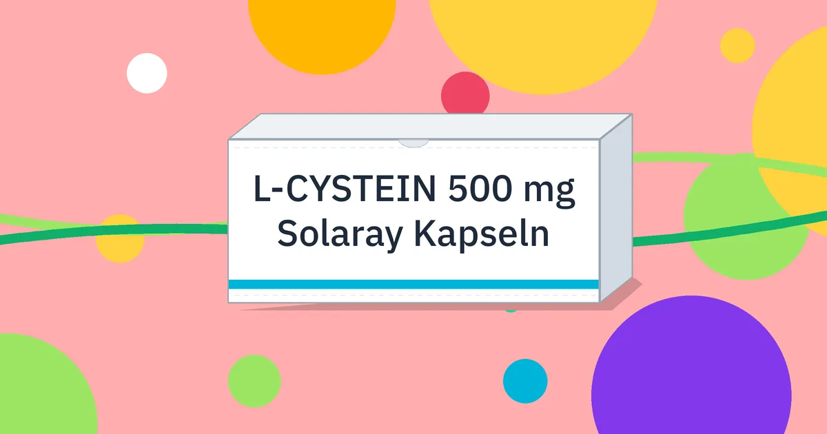 Symbolbild: Packung mit der Aufschrift L-CYSTEIN 500 mg Solaray Kapseln (PZN 07556516) – Verfügbarkeit und Bezug in Apotheken in Frankfurt am Main