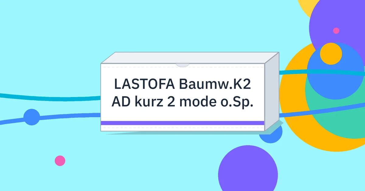 Symbolbild: Packung mit der Aufschrift LASTOFA Baumw.K2 AD kurz 2 mode o.Sp. (PZN 01945688) – Verfügbarkeit und Bezug in Apotheken in Frankfurt am Main