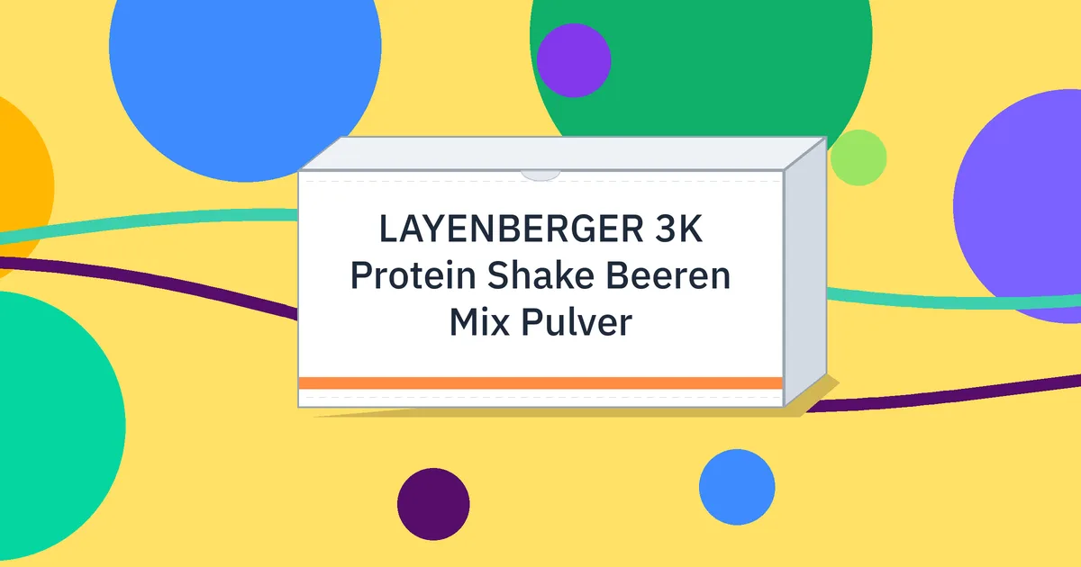 Symbolbild: Packung mit der Aufschrift LAYENBERGER 3K Protein Shake Beeren Mix Pulver (PZN 18163814) – Verfügbarkeit und Bezug in Apotheken in Frankfurt am Main