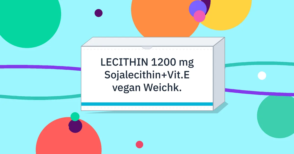 Symbolbild: Packung mit der Aufschrift LECITHIN 1200 mg Sojalecithin+Vit.E vegan Weichk. (PZN 18236619) – Verfügbarkeit und Bezug in Apotheken in Frankfurt am Main