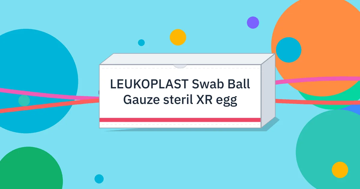 Symbolbild: Packung mit der Aufschrift LEUKOPLAST Swab Ball Gauze steril XR egg (PZN 17208443) – Verfügbarkeit und Bezug in Apotheken in Frankfurt am Main