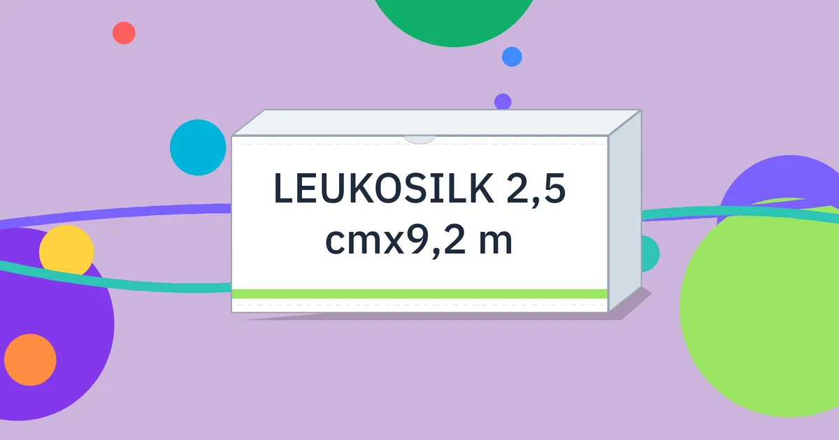 Symbolbild: Packung mit der Aufschrift LEUKOSILK 2,5 cmx9,2 m (PZN 04175038) – Verfügbarkeit und Bezug in Apotheken in Frankfurt am Main