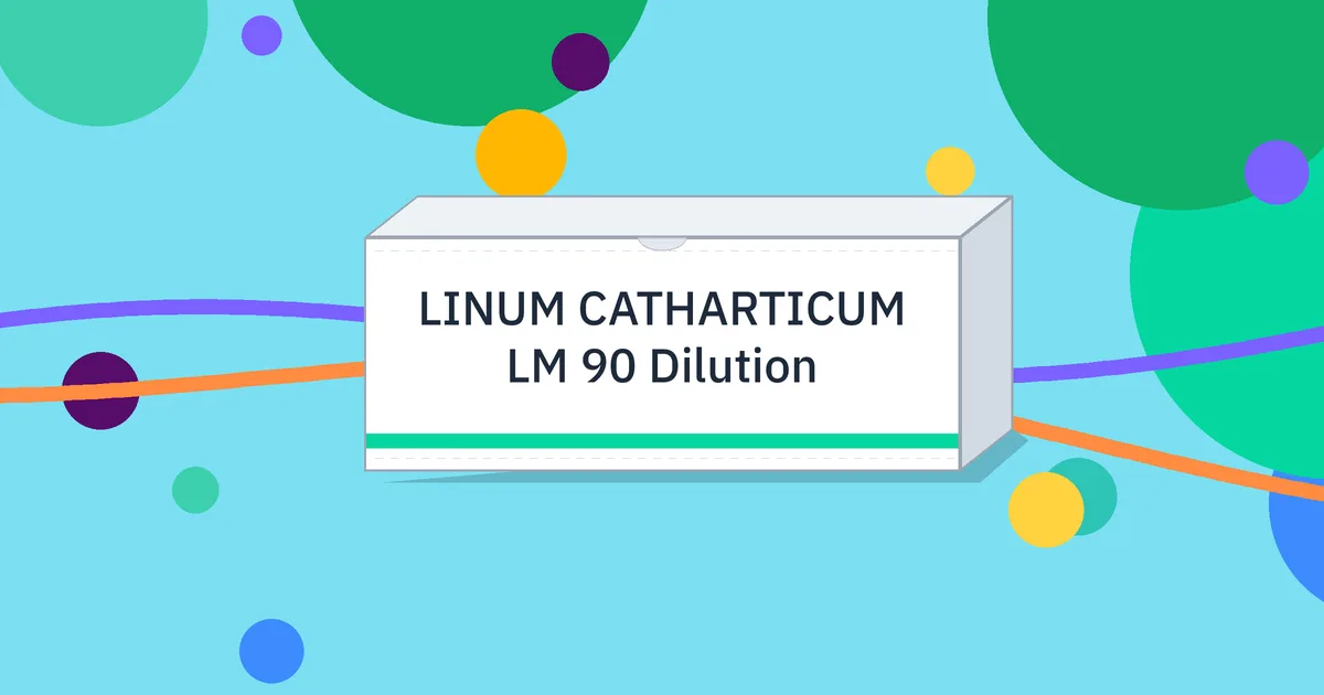 Symbolbild: Packung mit der Aufschrift LINUM CATHARTICUM LM 90 Dilution (PZN 13530395) – Verfügbarkeit und Bezug in Apotheken in Frankfurt am Main