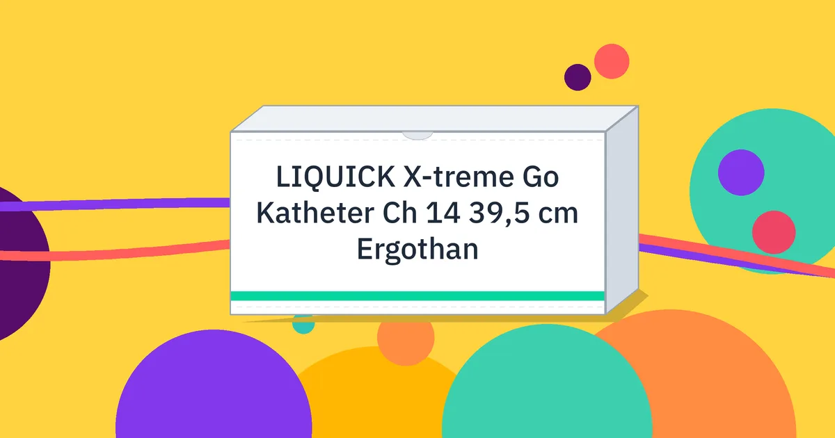 Symbolbild: Packung mit der Aufschrift LIQUICK X-treme Go Katheter Ch 14 39,5 cm Ergothan (PZN 19360178) – Verfügbarkeit und Bezug in Apotheken in Frankfurt am Main