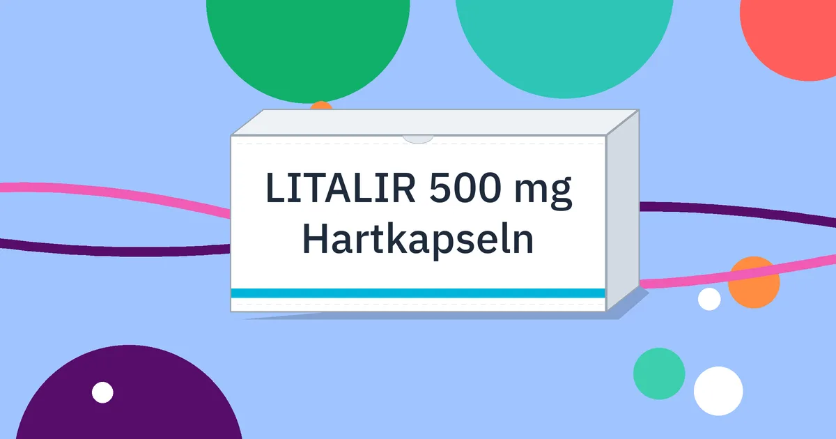 Symbolbild: Packung mit der Aufschrift LITALIR 500 mg Hartkapseln (PZN 03417479) – Verfügbarkeit und Bezug in Apotheken in Frankfurt am Main