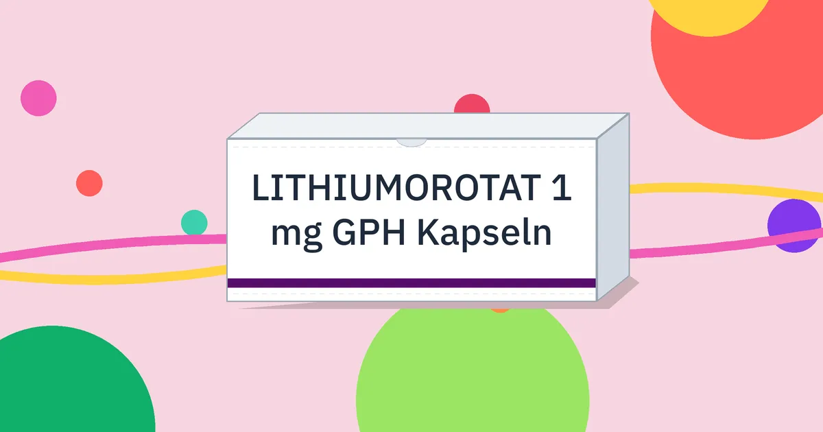 Symbolbild: Packung mit der Aufschrift LITHIUMOROTAT 1 mg GPH Kapseln (PZN 19407477) – Verfügbarkeit und Bezug in Apotheken in Frankfurt am Main