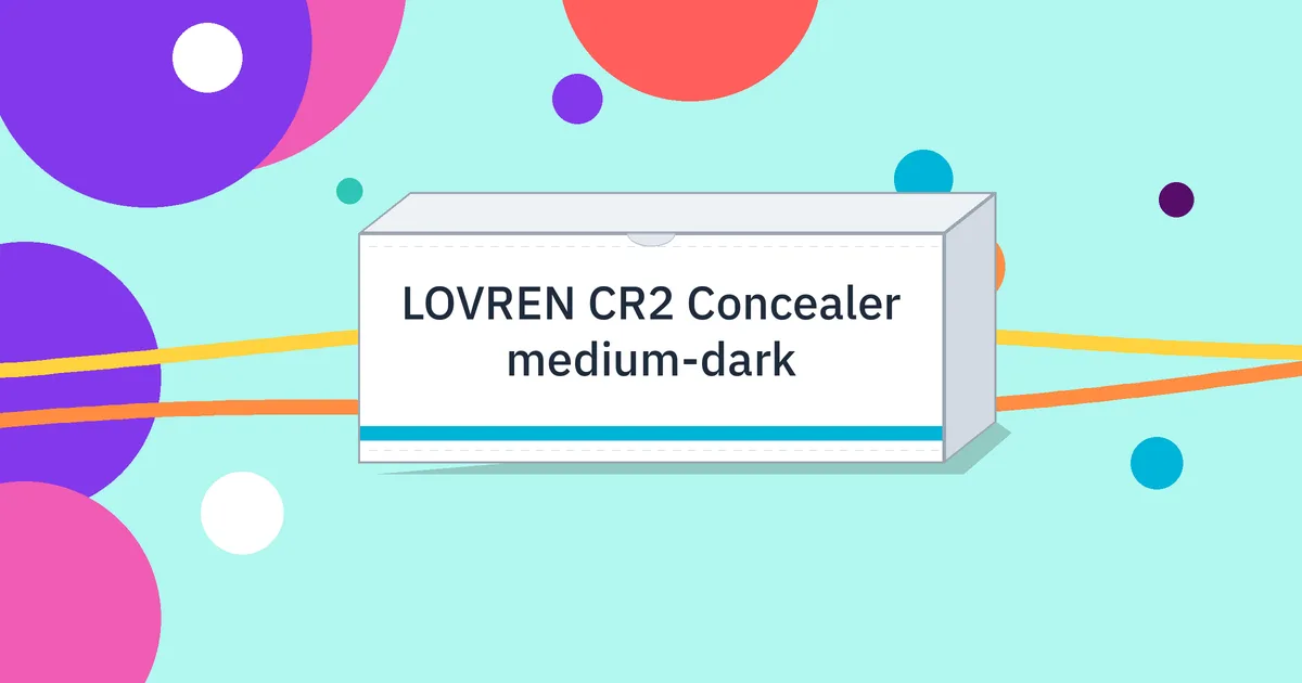 Symbolbild: Packung mit der Aufschrift LOVREN CR2 Concealer medium-dark (PZN 20031215) – Verfügbarkeit und Bezug in Apotheken in Frankfurt am Main