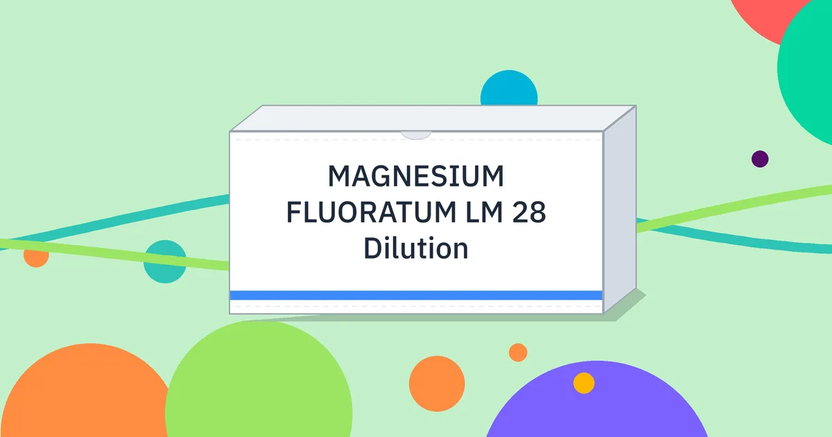 Symbolbild: Packung mit der Aufschrift MAGNESIUM FLUORATUM LM 28 Dilution (PZN 12937640) – Verfügbarkeit und Bezug in Apotheken in Frankfurt am Main