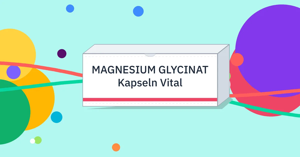Symbolbild: Packung mit der Aufschrift MAGNESIUM GLYCINAT Kapseln Vital (PZN 14362480) – Verfügbarkeit und Bezug in Apotheken in Frankfurt am Main