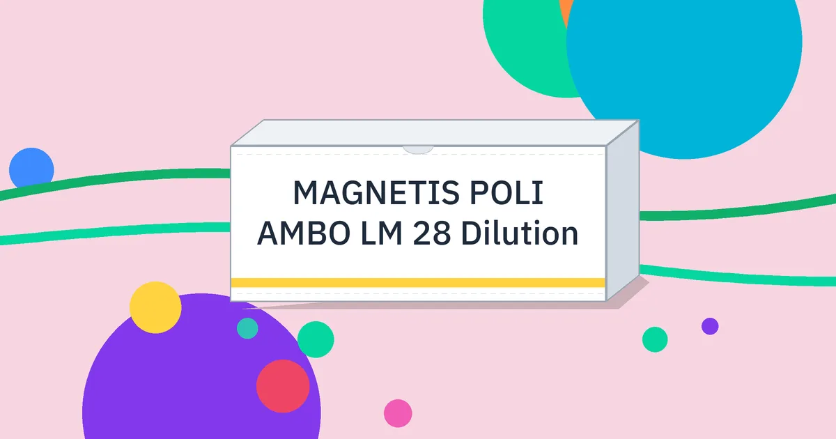 Symbolbild: Packung mit der Aufschrift MAGNETIS POLI AMBO LM 28 Dilution (PZN 12940688) – Verfügbarkeit und Bezug in Apotheken in Frankfurt am Main