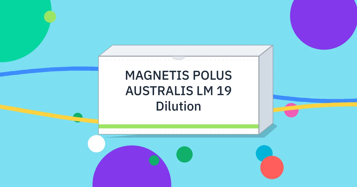 Symbolbild: Packung mit der Aufschrift MAGNETIS POLUS AUSTRALIS LM 19 Dilution (PZN 12941529) – Verfügbarkeit und Bezug in Apotheken in Frankfurt am Main