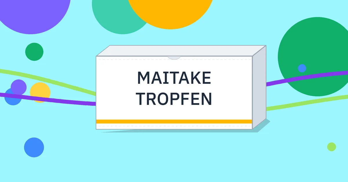 Symbolbild: Packung mit der Aufschrift MAITAKE TROPFEN (PZN 15229145) – Verfügbarkeit und Bezug in Apotheken in Frankfurt am Main