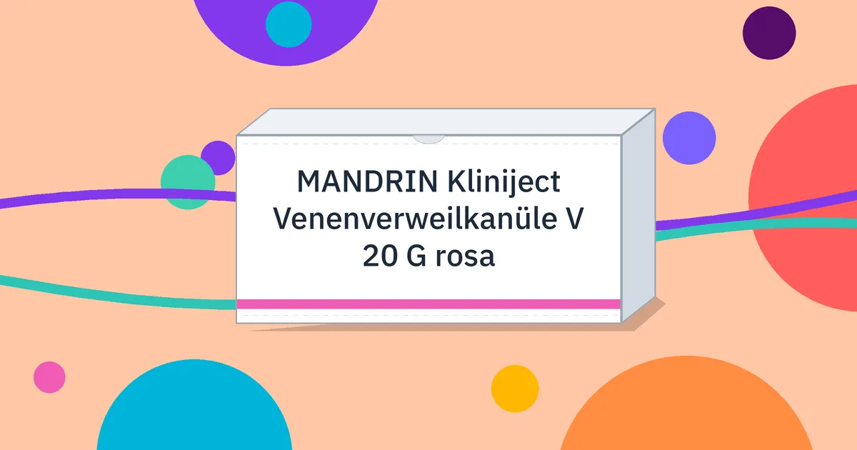 Symbolbild: Packung mit der Aufschrift MANDRIN Kliniject Venenverweilkanüle V 20 G rosa (PZN 00367700) – Verfügbarkeit und Bezug in Apotheken in Frankfurt am Main