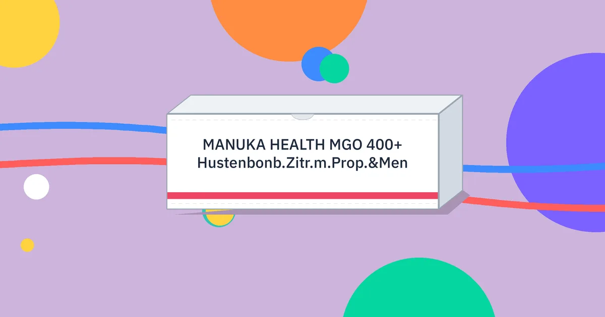 Symbolbild: Packung mit der Aufschrift MANUKA HEALTH MGO 400+ Hustenbonb.Zitr.m.Prop.&Men (PZN 17443925) – Verfügbarkeit und Bezug in Apotheken in Frankfurt am Main