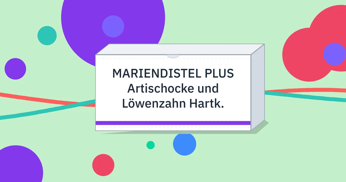 Symbolbild: Packung mit der Aufschrift MARIENDISTEL PLUS Artischocke und Löwenzahn Hartk. (PZN 19460193) – Verfügbarkeit und Bezug in Apotheken in Frankfurt am Main