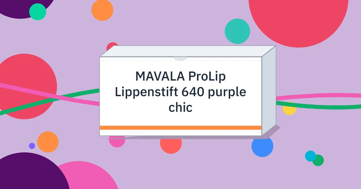 Symbolbild: Packung mit der Aufschrift MAVALA ProLip Lippenstift 640 purple chic (PZN 13903293) – Verfügbarkeit und Bezug in Apotheken in Frankfurt am Main