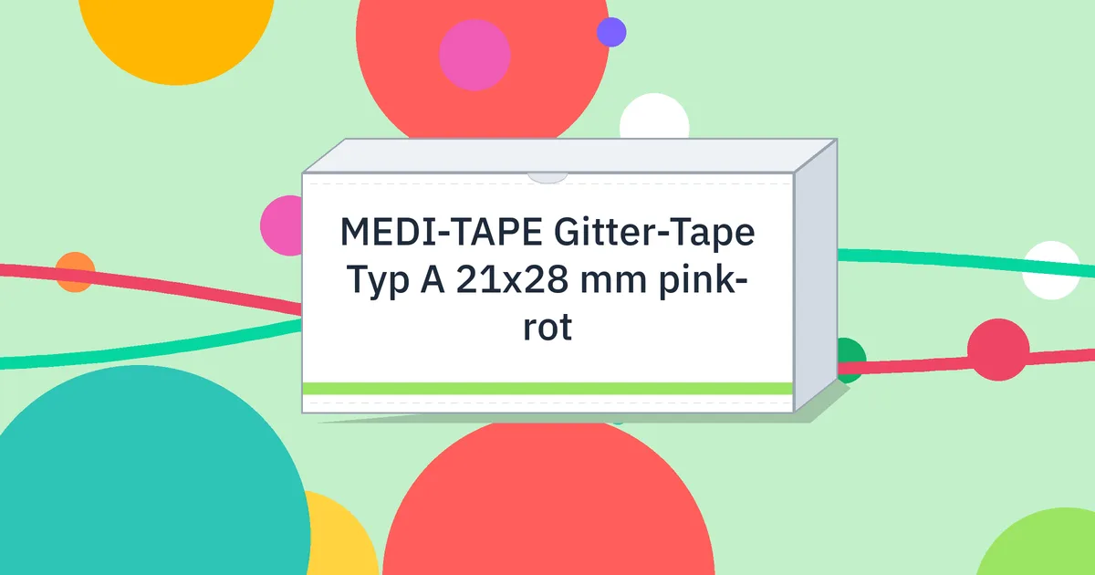 Symbolbild: Packung mit der Aufschrift MEDI-TAPE Gitter-Tape Typ A 21x28 mm pink-rot (PZN 16043081) – Verfügbarkeit und Bezug in Apotheken in Frankfurt am Main