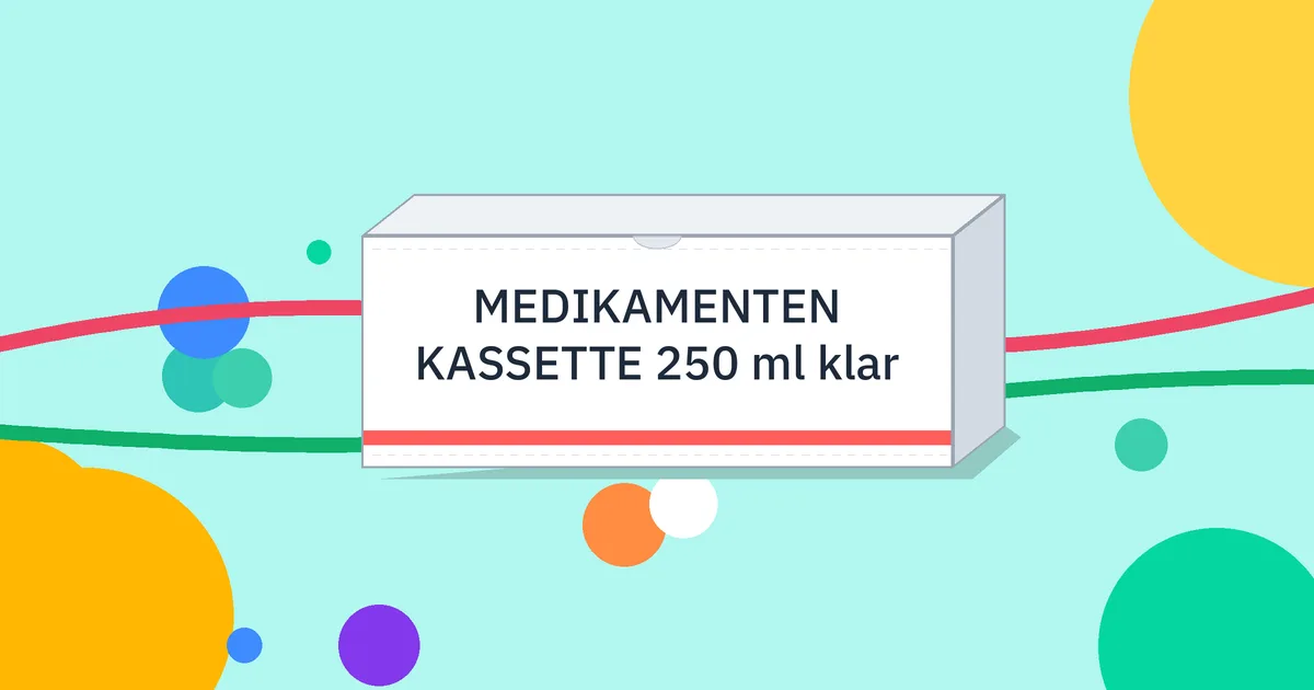 Symbolbild: Packung mit der Aufschrift MEDIKAMENTEN KASSETTE 250 ml klar (PZN 09153567) – Verfügbarkeit und Bezug in Apotheken in Frankfurt am Main