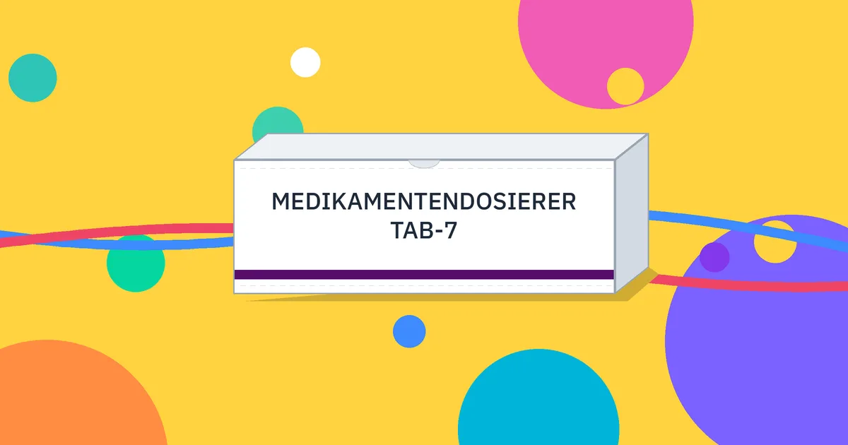 Symbolbild: Packung mit der Aufschrift MEDIKAMENTENDOSIERER TAB-7 (PZN 05717493) – Verfügbarkeit und Bezug in Apotheken in Frankfurt am Main