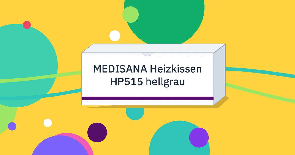 Symbolbild: Packung mit der Aufschrift MEDISANA Heizkissen HP515 hellgrau (PZN 20805639) – Verfügbarkeit und Bezug in Apotheken in Frankfurt am Main