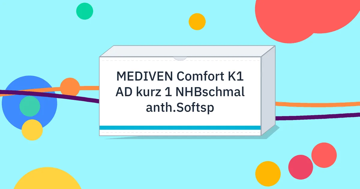 Symbolbild: Packung mit der Aufschrift MEDIVEN Comfort K1 AD kurz 1 NHBschmal anth.Softsp (PZN 14557433) – Verfügbarkeit und Bezug in Apotheken in Frankfurt am Main