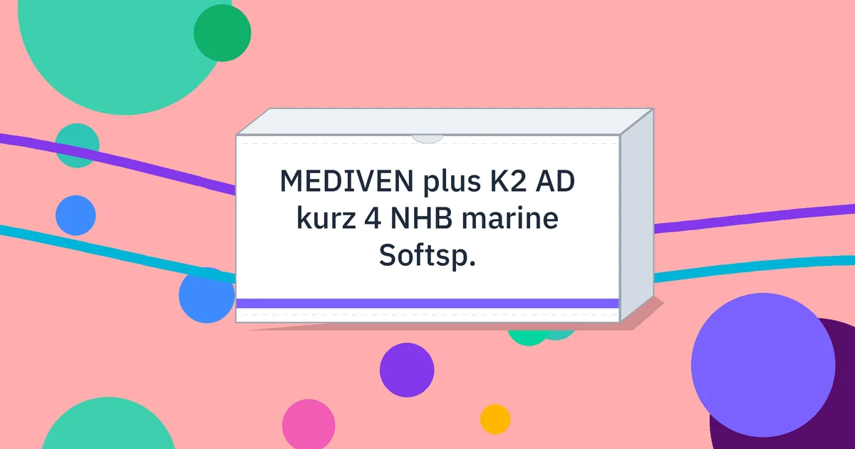Symbolbild: Packung mit der Aufschrift MEDIVEN plus K2 AD kurz 4 NHB marine Softsp. (PZN 15925910) – Verfügbarkeit und Bezug in Apotheken in Frankfurt am Main