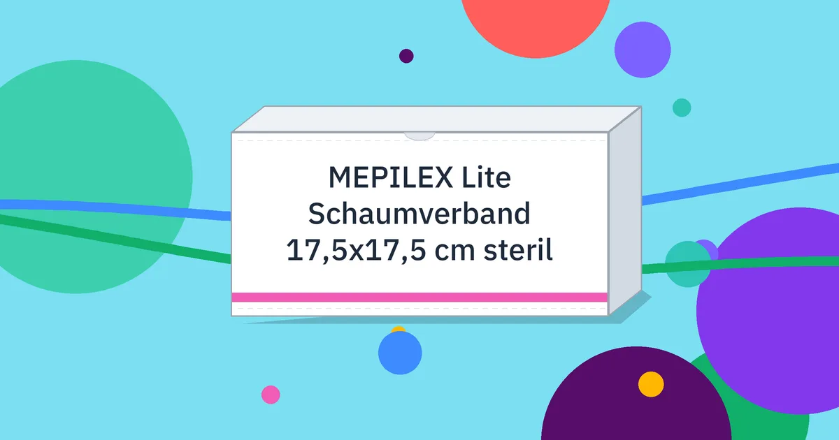 Symbolbild: Packung mit der Aufschrift MEPILEX Lite Schaumverband 17,5x17,5 cm steril (PZN 14335460) – Verfügbarkeit und Bezug in Apotheken in Frankfurt am Main