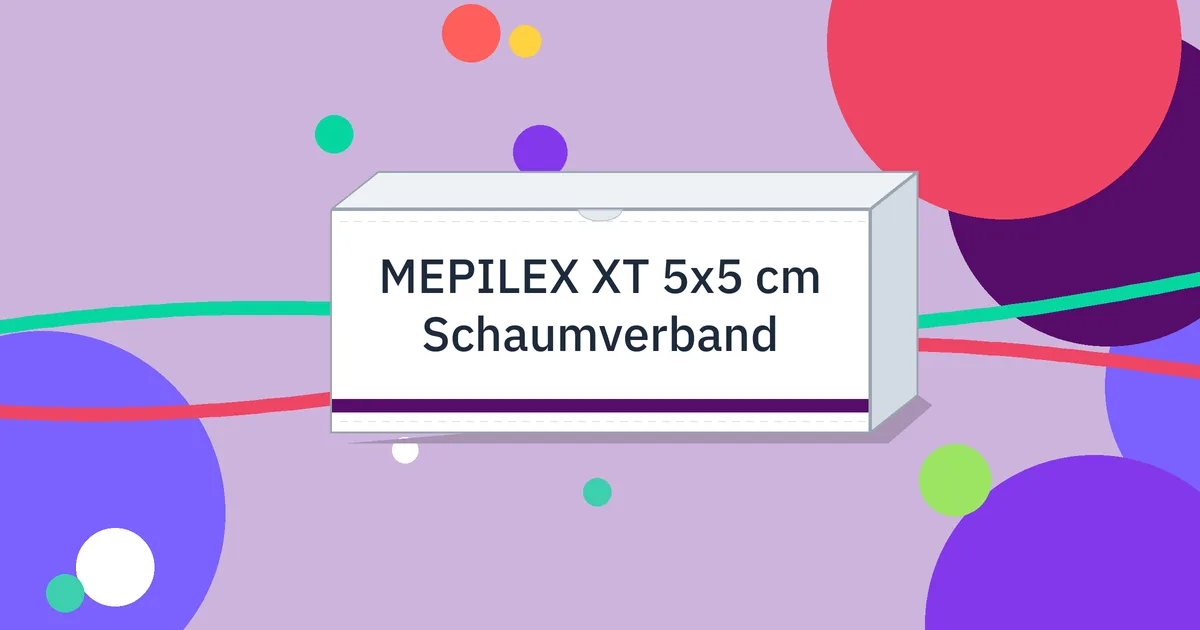 Symbolbild: Packung mit der Aufschrift MEPILEX XT 5x5 cm Schaumverband (PZN 17832928) – Verfügbarkeit und Bezug in Apotheken in Frankfurt am Main