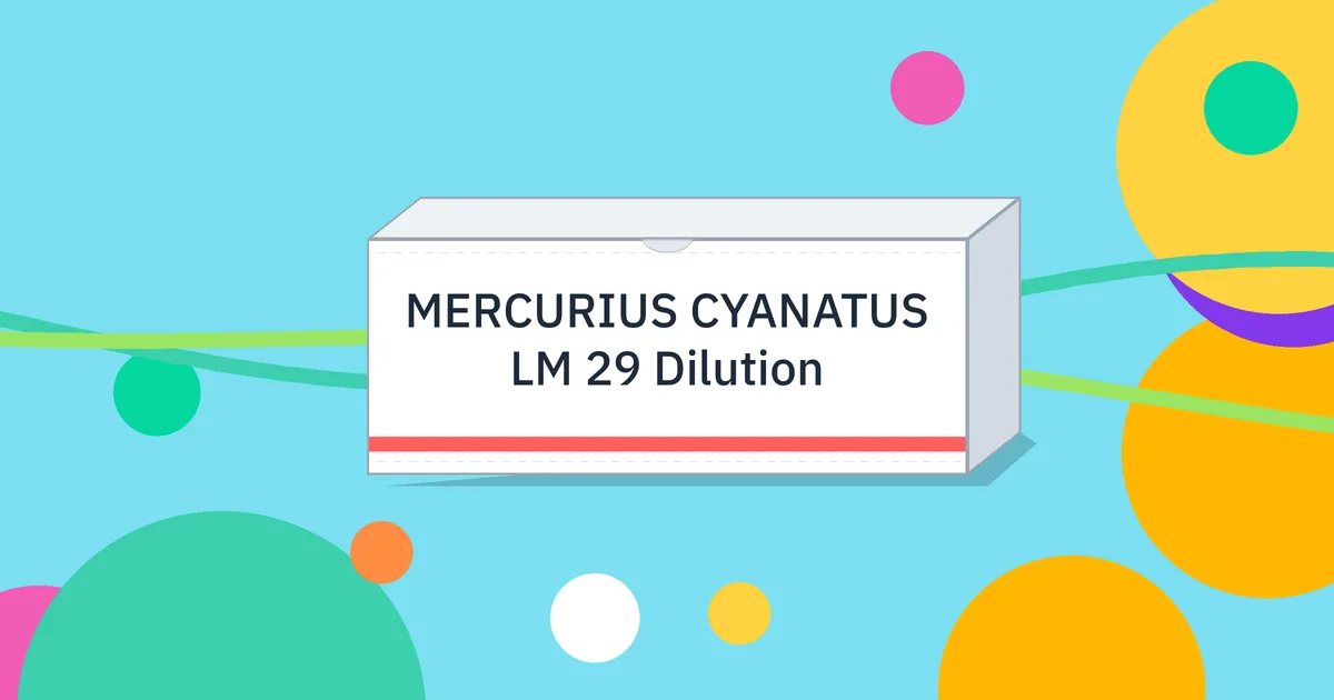 Symbolbild: Packung mit der Aufschrift MERCURIUS CYANATUS LM 29 Dilution (PZN 12951083) – Verfügbarkeit und Bezug in Apotheken in Frankfurt am Main