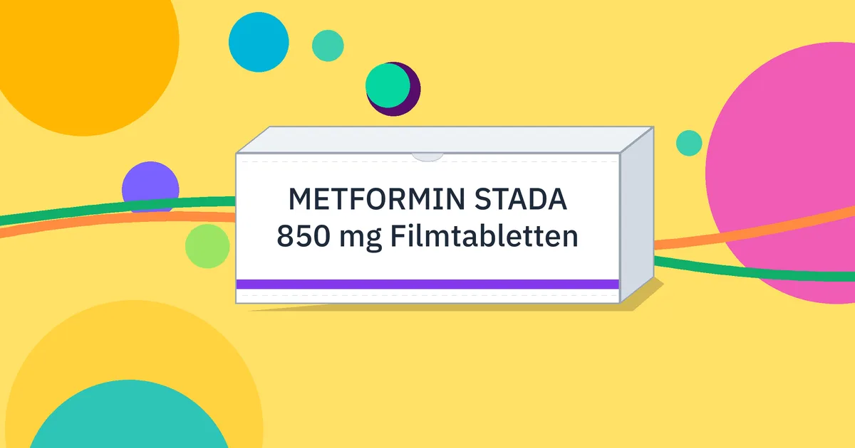 Symbolbild: Packung mit der Aufschrift METFORMIN STADA 850 mg Filmtabletten (PZN 08714816) – Verfügbarkeit und Bezug in Apotheken in Frankfurt am Main
