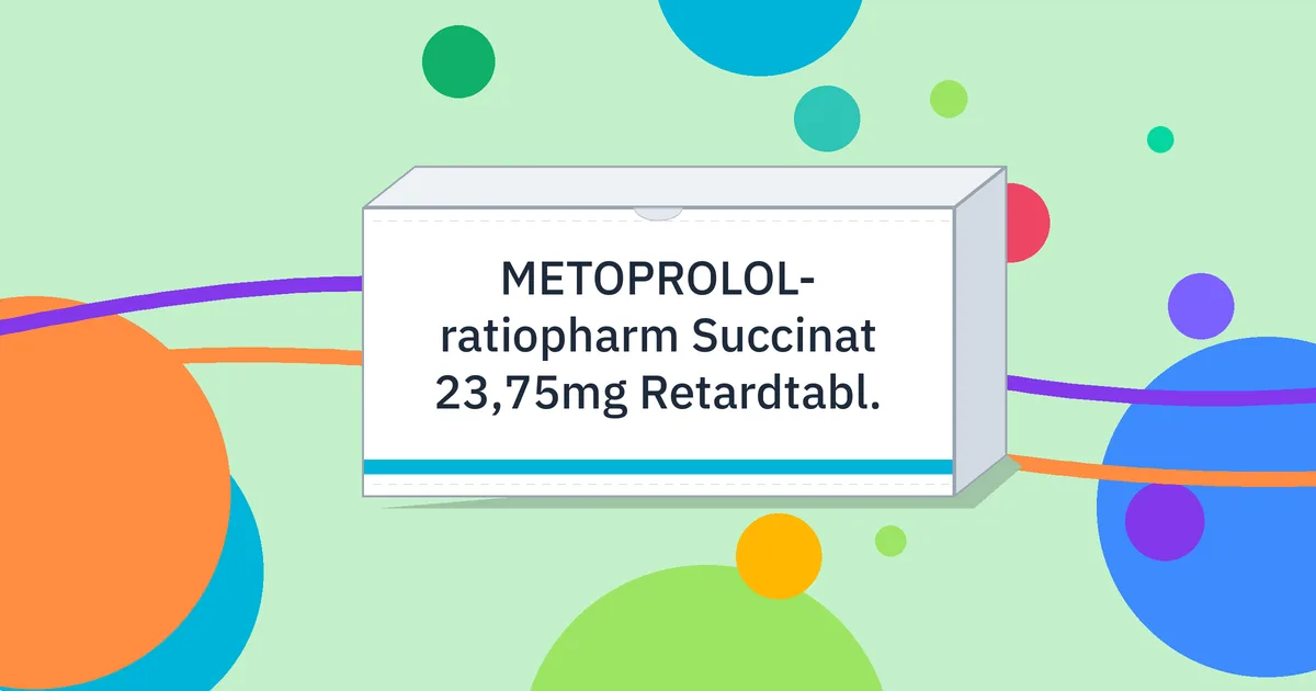 Symbolbild: Packung mit der Aufschrift METOPROLOL-ratiopharm Succinat 23,75mg Retardtabl. (PZN 00089595) – Verfügbarkeit und Bezug in Apotheken in Frankfurt am Main