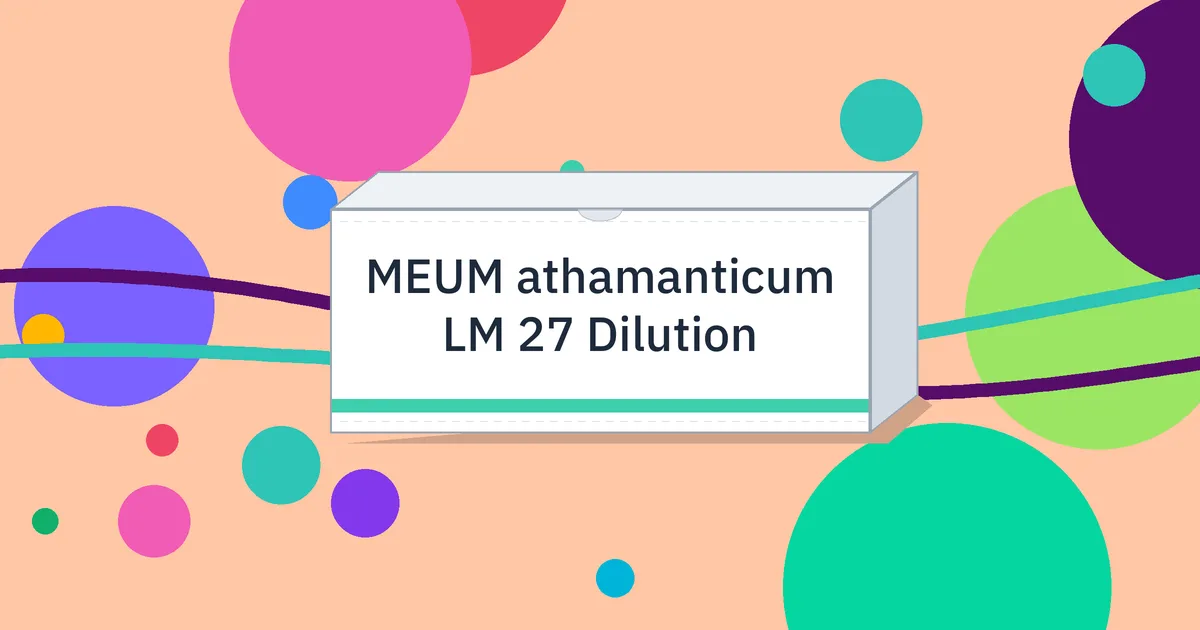 Symbolbild: Packung mit der Aufschrift MEUM athamanticum LM 27 Dilution (PZN 13607672) – Verfügbarkeit und Bezug in Apotheken in Frankfurt am Main