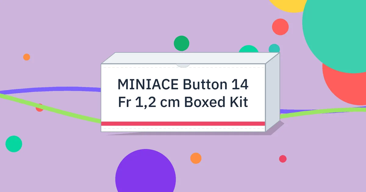 Symbolbild: Packung mit der Aufschrift MINIACE Button 14 Fr 1,2 cm Boxed Kit (PZN 16953920) – Verfügbarkeit und Bezug in Apotheken in Frankfurt am Main