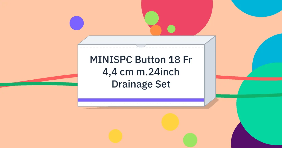 Symbolbild: Packung mit der Aufschrift MINISPC Button 18 Fr 4,4 cm m.24inch Drainage Set (PZN 20822218) – Verfügbarkeit und Bezug in Apotheken in Frankfurt am Main
