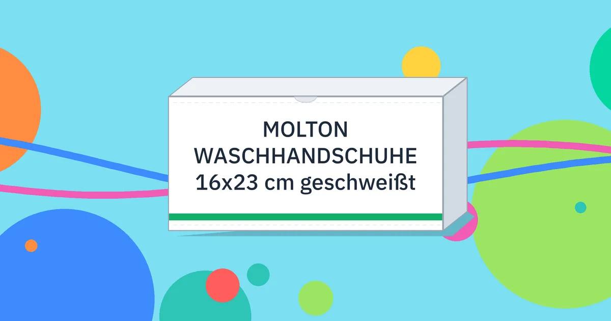 Symbolbild: Packung mit der Aufschrift MOLTON WASCHHANDSCHUHE 16x23 cm geschweißt (PZN 03429525) – Verfügbarkeit und Bezug in Apotheken in Frankfurt am Main