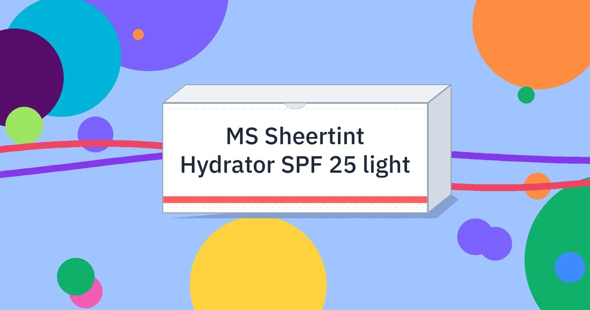 Symbolbild: Packung mit der Aufschrift MS Sheertint Hydrator SPF 25 light (PZN 18894104) – Verfügbarkeit und Bezug in Apotheken in Frankfurt am Main