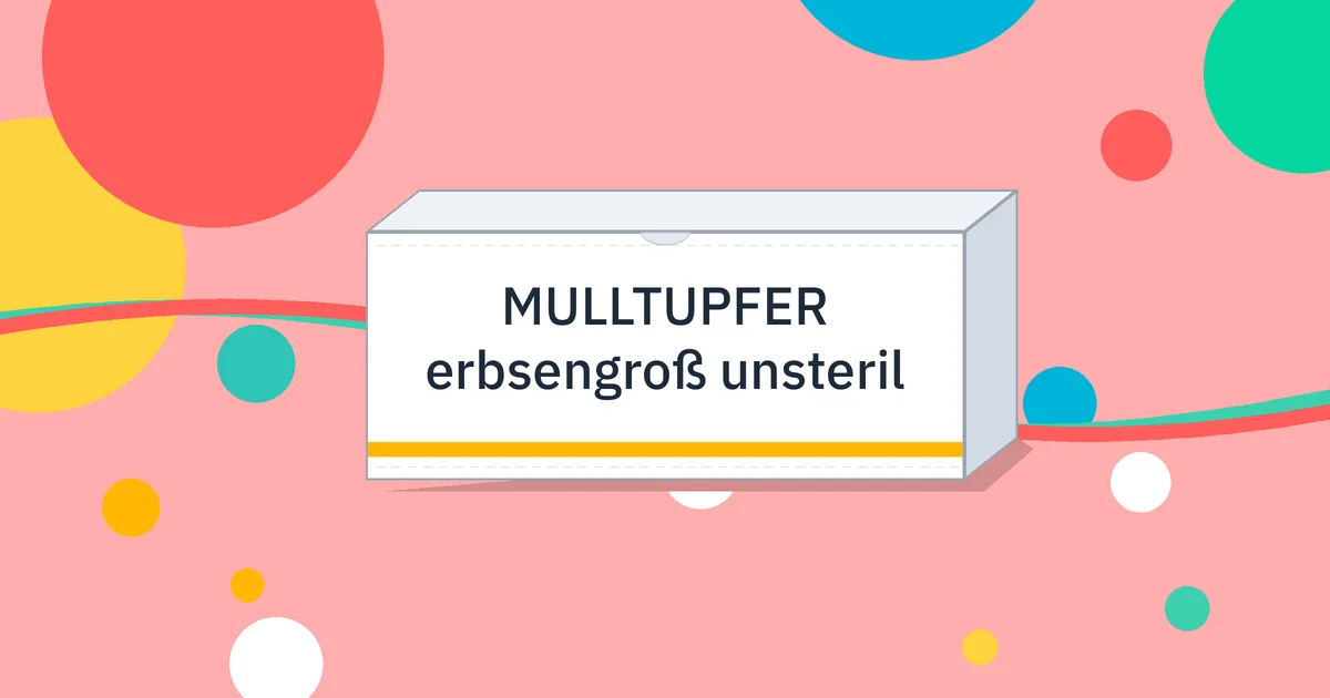Symbolbild: Packung mit der Aufschrift MULLTUPFER erbsengroß unsteril (PZN 06323164) – Verfügbarkeit und Bezug in Apotheken in Frankfurt am Main