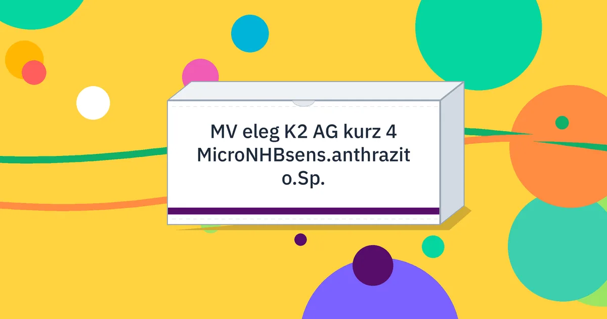 Symbolbild: Packung mit der Aufschrift MV eleg K2 AG kurz 4 MicroNHBsens.anthrazit o.Sp. (PZN 16071031) – Verfügbarkeit und Bezug in Apotheken in Frankfurt am Main