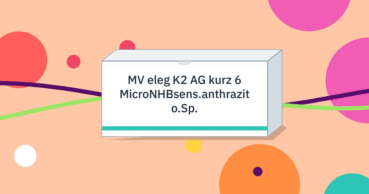 Symbolbild: Packung mit der Aufschrift MV eleg K2 AG kurz 6 MicroNHBsens.anthrazit o.Sp. (PZN 16071054) – Verfügbarkeit und Bezug in Apotheken in Frankfurt am Main