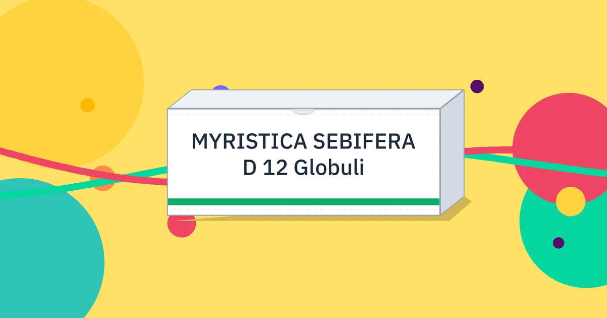 Symbolbild: Packung mit der Aufschrift MYRISTICA SEBIFERA D 12 Globuli (PZN 07174826) – Verfügbarkeit und Bezug in Apotheken in Frankfurt am Main
