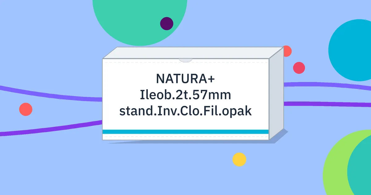 Symbolbild: Packung mit der Aufschrift NATURA+ Ileob.2t.57mm stand.Inv.Clo.Fil.opak (PZN 20941590) – Verfügbarkeit und Bezug in Apotheken in Frankfurt am Main