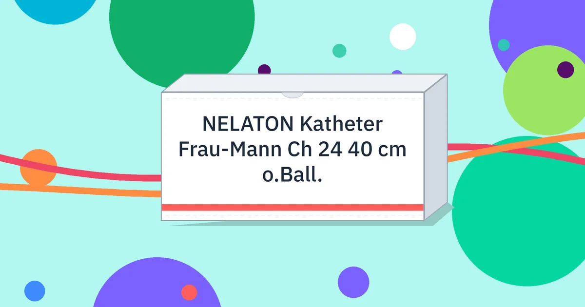 Symbolbild: Packung mit der Aufschrift NELATON Katheter Frau-Mann Ch 24 40 cm o.Ball. (PZN 09092245) – Verfügbarkeit und Bezug in Apotheken in Frankfurt am Main