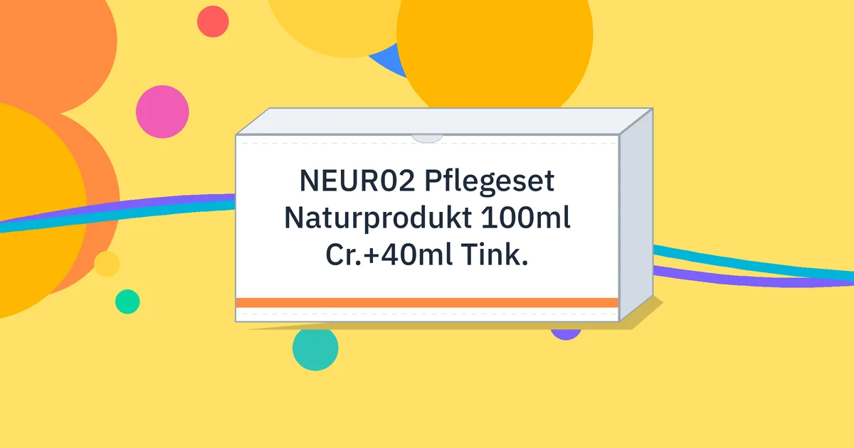 Symbolbild: Packung mit der Aufschrift NEUR02 Pflegeset Naturprodukt 100ml Cr.+40ml Tink. (PZN 13974057) – Verfügbarkeit und Bezug in Apotheken in Frankfurt am Main