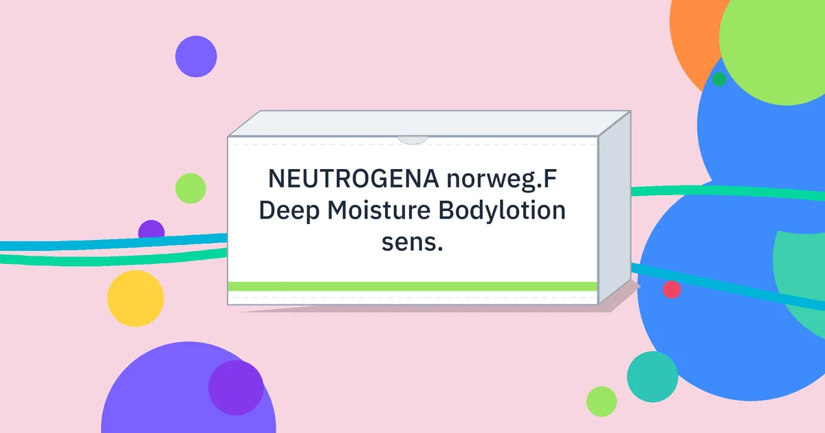 Symbolbild: Packung mit der Aufschrift NEUTROGENA norweg.F Deep Moisture Bodylotion sens. (PZN 19909115) – Verfügbarkeit und Bezug in Apotheken in Frankfurt am Main