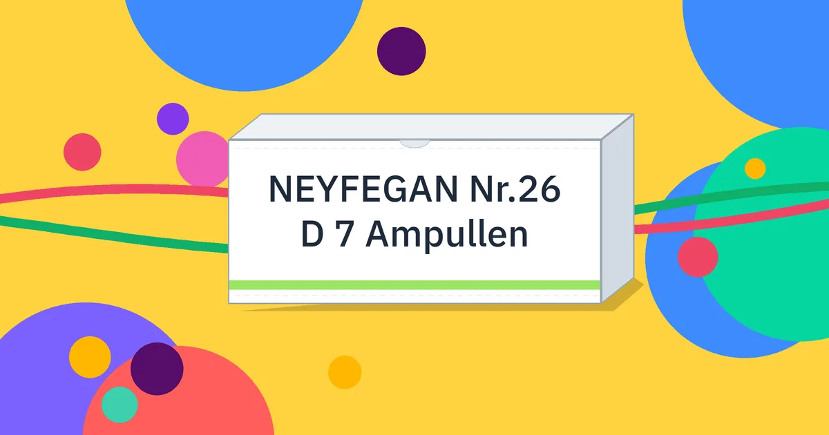 Symbolbild: Packung mit der Aufschrift NEYFEGAN Nr.26 D 7 Ampullen (PZN 06486653) – Verfügbarkeit und Bezug in Apotheken in Frankfurt am Main